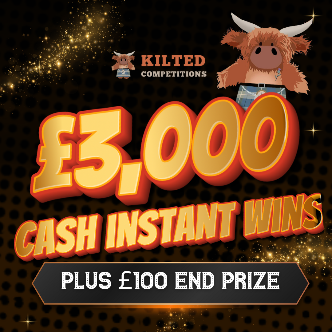 £3,000 Cash Instant Wins – £100 Cash End Prize